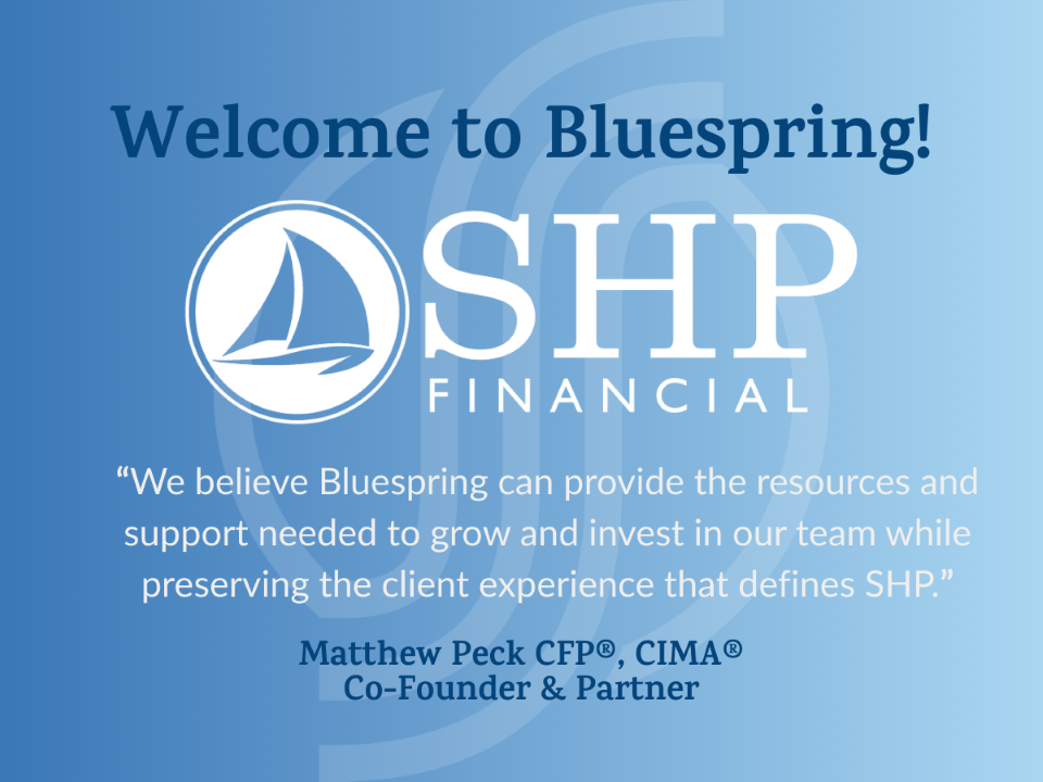 Bluespring Wealth Partners Welcomes $2.3 Billion SHP Financial